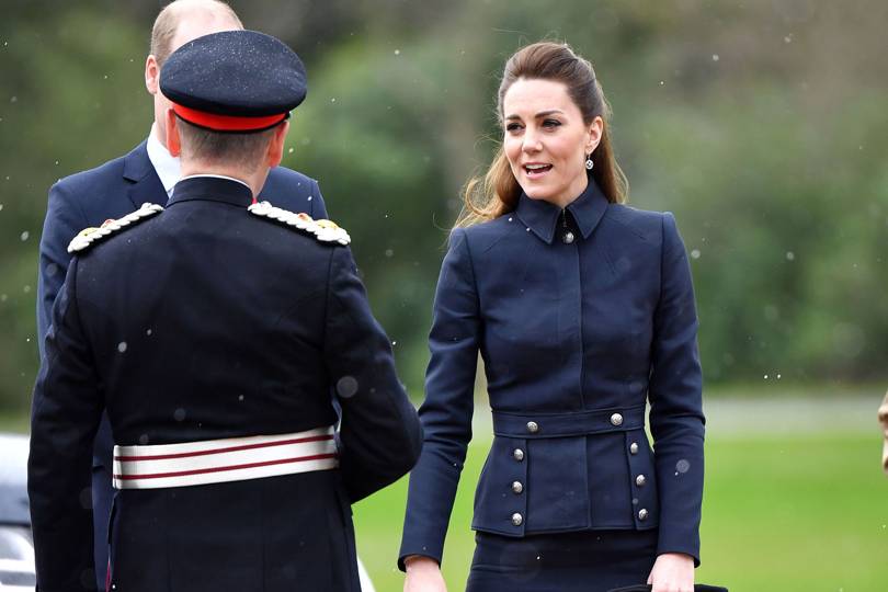 A thematic outing as Kate wears military finest for defence centre ...